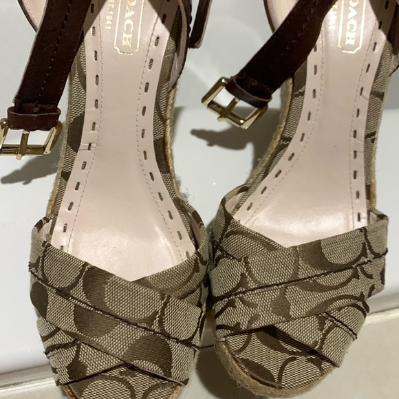 Coach | Shoes | Coach Women Sandals Wedge Ankle Strap Size 7 Good ...